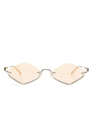 Gucci Geometric-frame Sunglasses - Gold