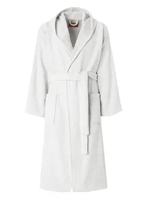 Missoni Chalk Cotton Hooded Bathrobe - White