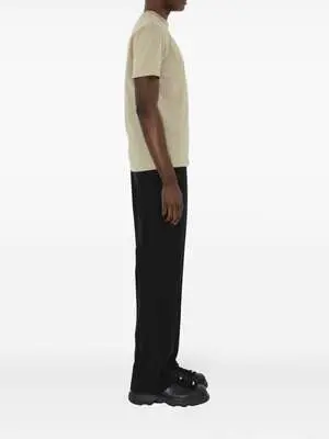Burberry Ekd-embroidered Cotton T-shirt - Neutrals