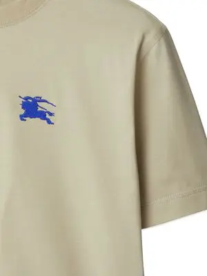 Burberry Ekd-embroidered Cotton T-shirt - Neutrals