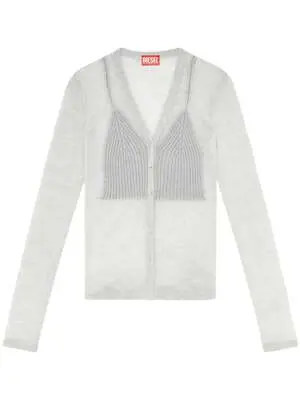 DIESEL® Layered-effect Knitted Cardigan