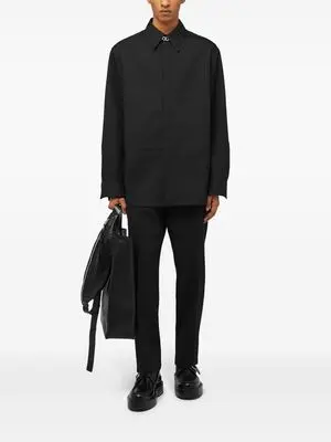 JIL SANDER Tapered Wool Trousers - Black