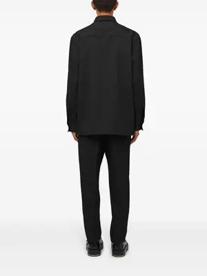 JIL SANDER Tapered Wool Trousers - Black