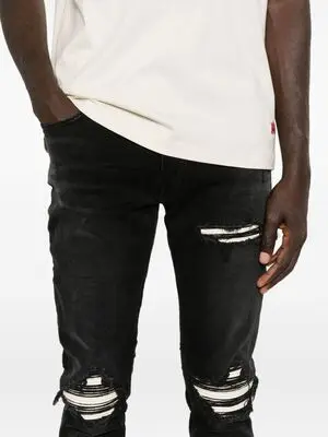 Amiri Mx1 Ultra-suede Jeans - Black