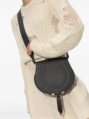 Chloé Marcie Leather Crossbody Bag - Black