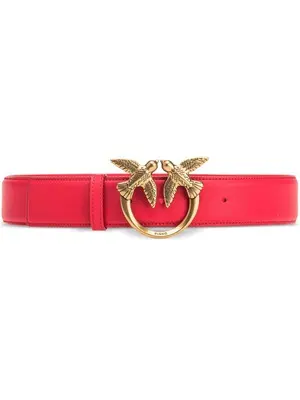 Pinko PINKO Love Berry Leather Belt Red