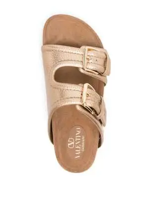 Valentino Garavani Fussbet Double-strap Slides - Gold