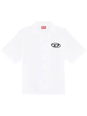 DIESEL Logo Embroidered Bowling Shirt - White