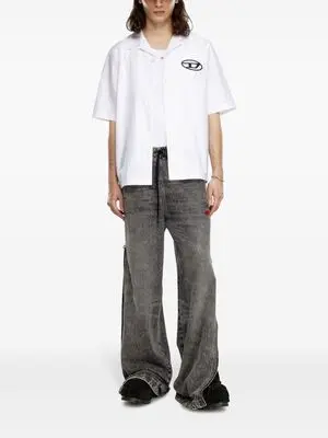 DIESEL Logo Embroidered Bowling Shirt