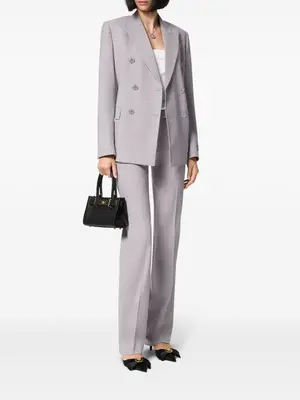 Versace Double-breasted Chambray Blazer - Grey