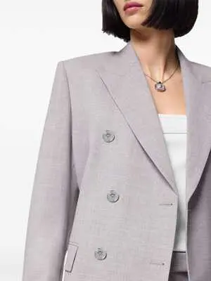 Versace Double-breasted Chambray Blazer - Grey