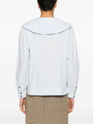 GANNI Puritan-collar Cotton Shirt - Blue