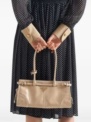 Prada Polka-dot Georgette Midi Dress