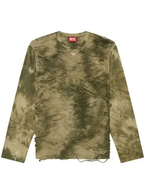 DIESEL® T-cranet-ls Textured Tie-dye T-shirt