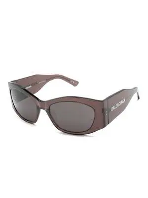 Balenciaga Geometric-frame Sunglasses - Brown