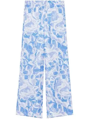 Stella McCartney Sunglasses Print Pajama Trousers - Blue