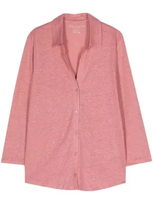 Majestic Filatures Linen-blend Jersey Cardigan - Pink