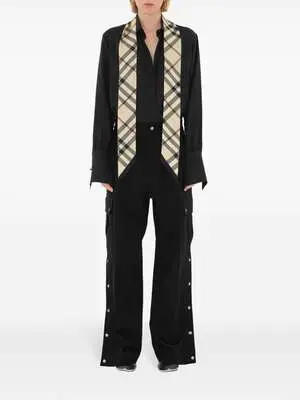 Burberry Skinny Check Silk Scarf - Neutrals