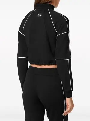 PLEIN SPORT Logo-print Cropped Sweatshirt - Black