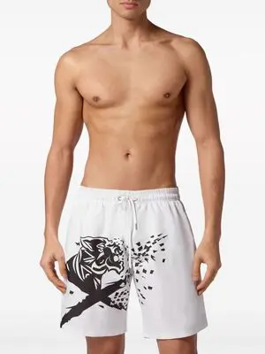 PLEIN SPORT Tiger Print Swim Shorts