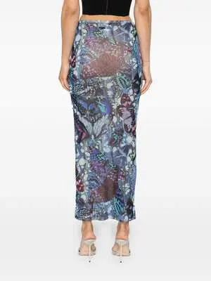 JEAN PAUL GAULTIER Butterfly Pencil Skirt - Blue