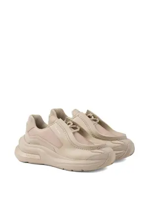 Prada Systeme Leather Sneakers - Neutrals