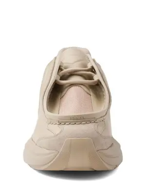 Prada Systeme Leather Sneakers - Neutrals