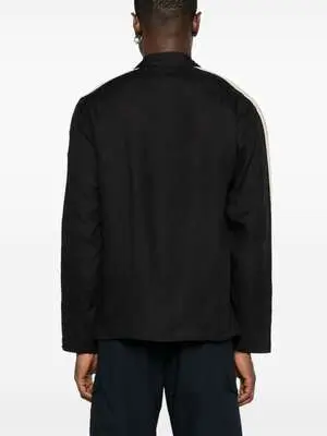 Palm Angels Logo-embroidered Linen Shirt - Black