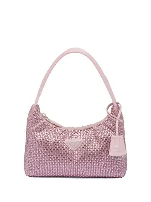 Prada Re-edition Crystal-embellished Mini Bag - Pink