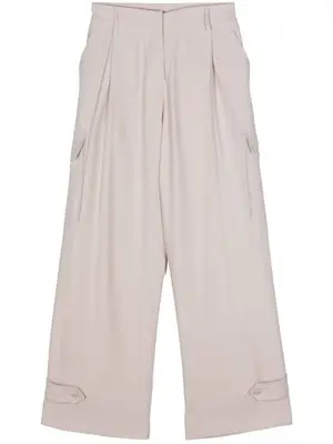 BLANCA VITA Wide-leg Cargo Trousers - Neutrals