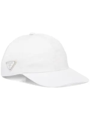 Prada Triangle-logo Cap - White