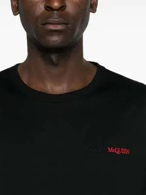 Alexander McQueen Logo-embroidered Cotton T-shirt