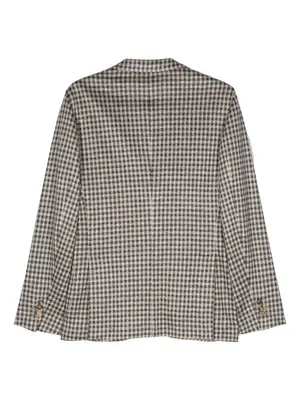 Boglioli Houndstooth-pattern Linen Blazer