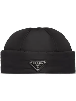 Prada Re-nylon Padded Beanie - Black