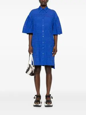 Karl Lagerfeld Embroidered Organic Cotton Shirt Dress
