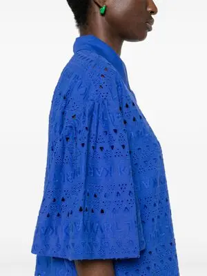Karl Lagerfeld Embroidered Organic Cotton Shirt Dress