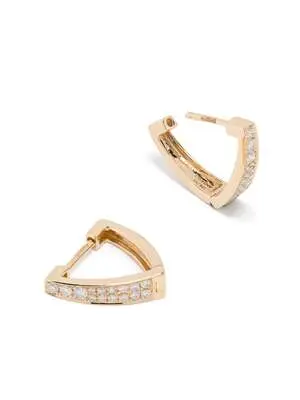 ANITA KO 18kt Yellow Diamond Triangle Hoop Earrings