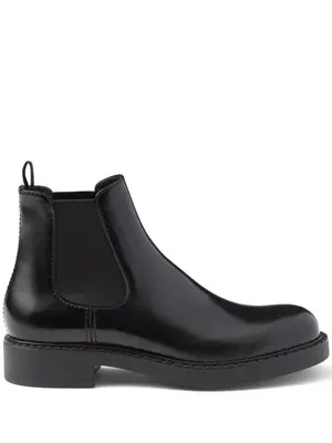 Prada Brushed-finish Chelsea Boots - Black