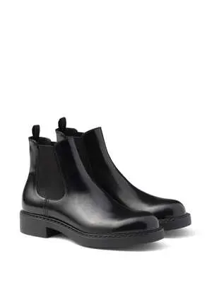 Prada Brushed-finish Chelsea Boots - Black