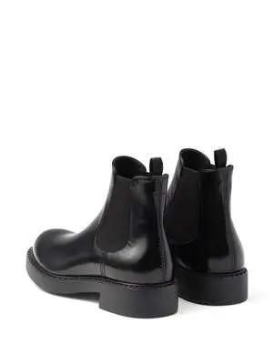 Prada Brushed-finish Chelsea Boots - Black