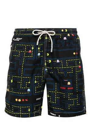 MC2 SAINT BARTH Lightning Printed Swim Shorts - Black