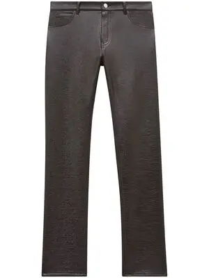 COURREGES Slim-cut Vinyl Trousers - Brown