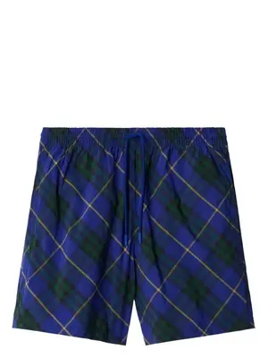 Burberry Check-print Swim Shorts - Blue