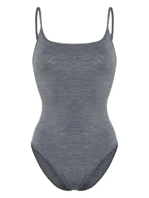 TOTEME Mélange-effect One-piece Swimsuit - Grey