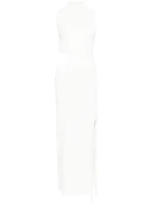 Galvan Beaded Nova Asymmetric Dress White