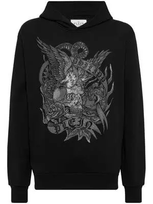 Philipp Plein Crystal-embellished Hoodie - Black
