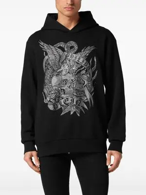 Philipp Plein Crystal-embellished Hoodie - Black