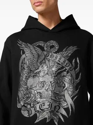 Philipp Plein Crystal-embellished Hoodie - Black
