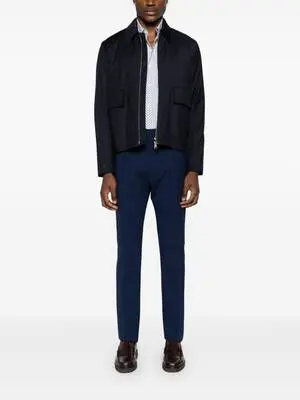 Paul Smith Zipped Wool Shirt Jacket - Blue