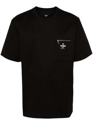 Fendi Logo-print Cotton T-shirt - Black